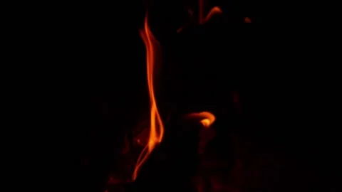 Shot of low intensity fire flame, Low in... | Stock Video | Pond5