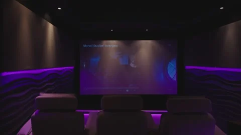 shot moving forward in a private movie t... | Stock Video | Pond5