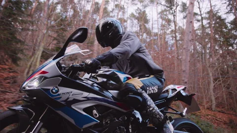 shot of moving motorcycle BMW M 1000 RR ... | Stock Video | Pond5