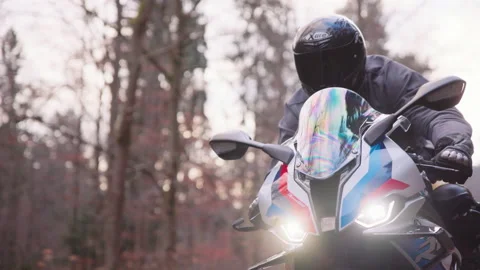 shot of moving motorcycle BMW M 1000 RR ... | Stock Video | Pond5
