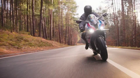 shot of moving motorcycle BMW M 1000 RR ... | Stock Video | Pond5