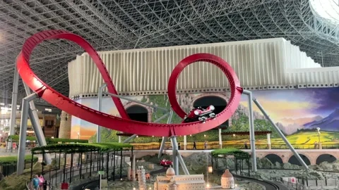 A Shot of Roller Coaster inside the Ferr... | Stock Video | Pond5