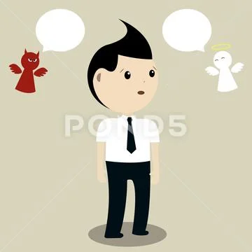 Shoulder devil and angel, Vector illustration: Royalty Free #111404394