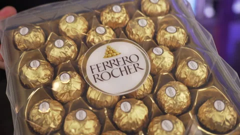 Showing a beautiful Ferrero Rocher box w... | Stock Video | Pond5