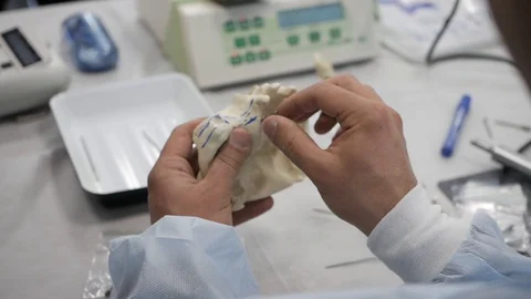 Showing the installation process of dent... | Stock Video | Pond5