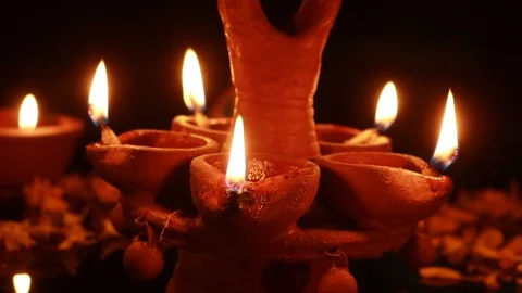 Showing a mud lamp glowing beautifully d... | Stock Video | Pond5