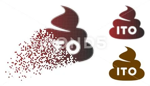 Shredded Pixelated Halftone ITO Shit Icon: Royalty Free #94081042