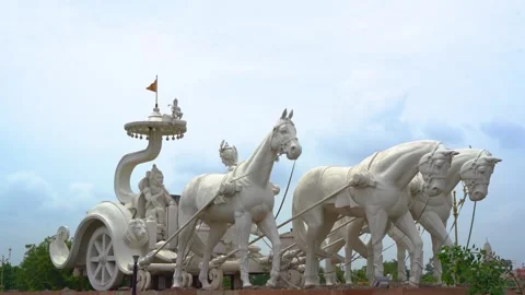 Shri Krishna Sarathi on Arjun's Chariot ... | Stock Video | Pond5