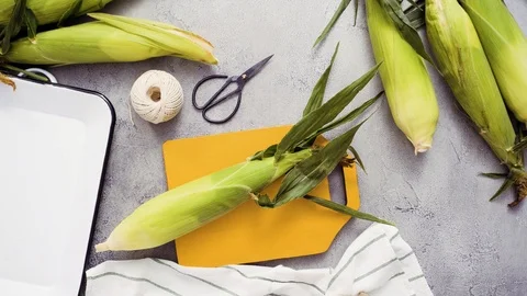 Shucking organic corn to make Mexican co... | Stock Video | Pond5