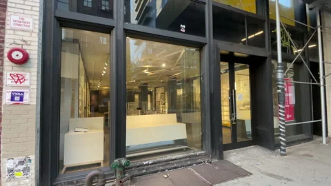 shutter down store at soho in hi inflati... | Stock Video | Pond5