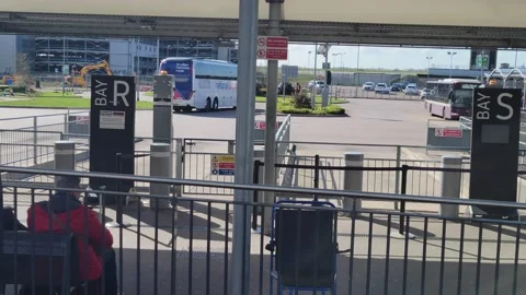 Shuttle Bus Bays At Luton Airport Englan... | Stock Video | Pond5