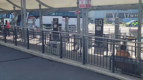 Shuttle Bus Bays At Luton Airport Englan... | Stock Video | Pond5