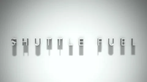 shuttle fuel 3D title animation white te... | Stock Video | Pond5