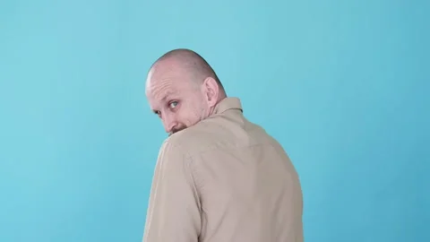 shy man curious reaction embarrassed oop... | Stock Video | Pond5