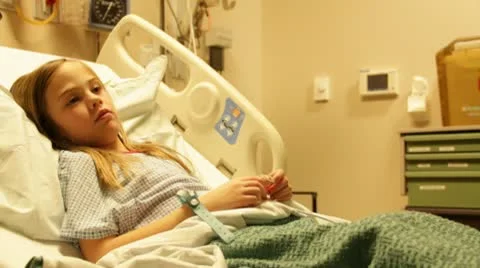 Sick child in hospital bed HD8502 | Stock Video | Pond5