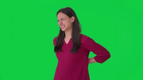 Sick Indian woman suffering from back pa... | Stock Video | Pond5