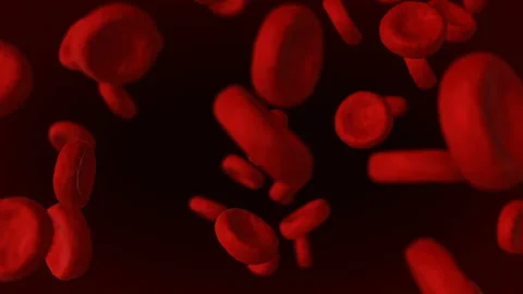 Sick Red blood cells in an artery | Stock Video | Pond5