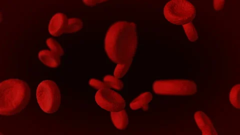 Sick Red blood cells in an artery | Stock Video | Pond5