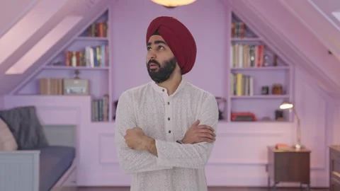 Sick Sikh Indian man suffering from feve... | Stock Video | Pond5