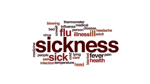 Sickness animated word cloud, text desig... | Stock Video | Pond5