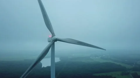 Side and front shots of a wind turbine, ... | Stock Video | Pond5