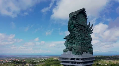 Side dolly aerial view of giant Garuda W... | Stock Video | Pond5