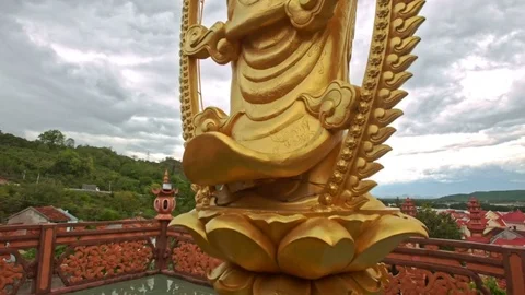 Side Golden Statue on Observation Plot i... | Stock Video | Pond5