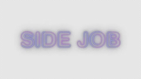 side job neon effects, text animation on... | Stock Video | Pond5