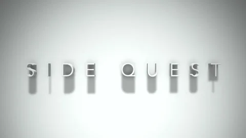 side quest 3D title animation with shado... | Stock Video | Pond5