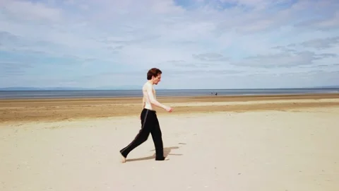 Side tracking shot of young shirtless ma... | Stock Video | Pond5