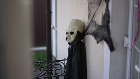 Side view alien costume decoration and b... | Stock Video | Pond5