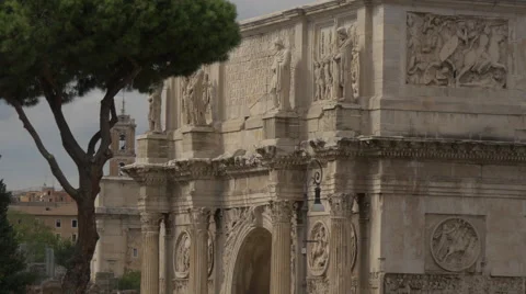 Side view of Arch of Constantine on Via ... | Stock Video | Pond5