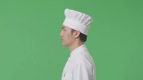 Side View Of Asian Man Chef Walking In T... | Stock Video | Pond5