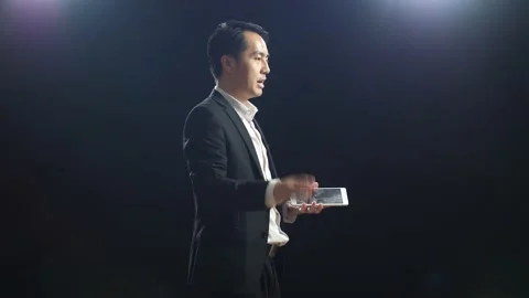 Side View Of Asian Speaker Man In Busine... | Stock Video | Pond5