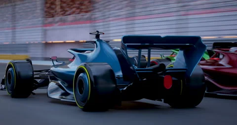 Side View of the Blue Racing Car Driving... | Stock Video | Pond5