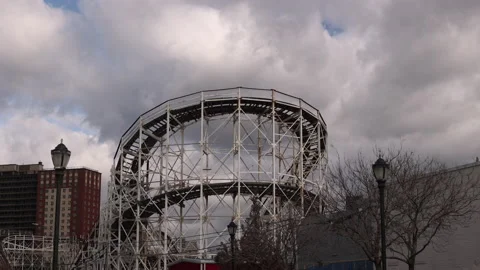 Side View Brooklyn Cyclone from the Rieg... | Stock Video | Pond5