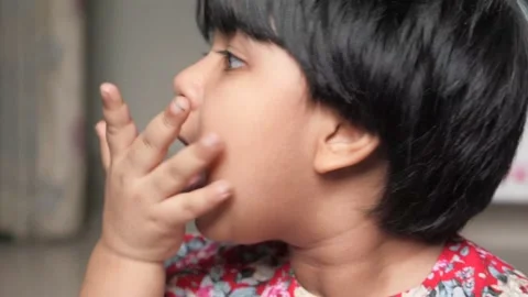 side view of child girl playing on floor... | Stock Video | Pond5