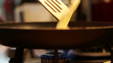 Side View Close Up Pancake Being Cooked ... | Stock Video | Pond5