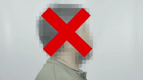 side view closeup of man with pixelated ... | Stock Video | Pond5