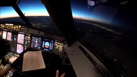 Side view of a cockpit. Copilot with pap... | Stock Video | Pond5