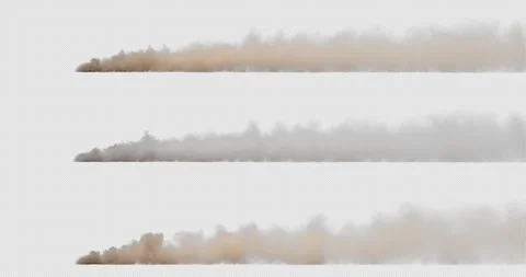 Side View Of Dust Trail isolated on blac... | Stock Video | Pond5