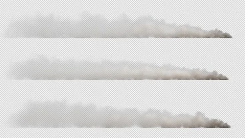 Side View Of Dust Trails isolated on bla... | Stock Video | Pond5