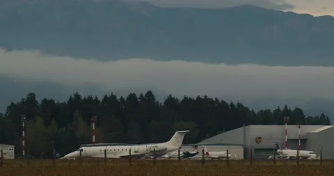 Side view of Embraer Legacy 600 passenge... | Stock Video | Pond5