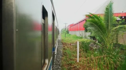 Side View Of A Fast Moving Train In Bang... | Stock Video | Pond5