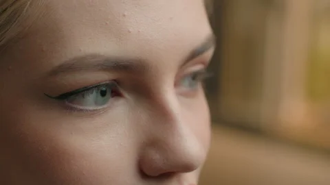 Side view female eyesight eye vision clo... | Stock Video | Pond5