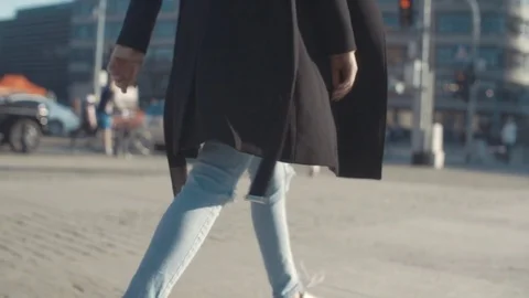 Side view of female legs walking in the ... | Stock Video | Pond5