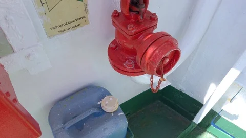A side view of fire hydrant on the deck ... | Stock Video | Pond5