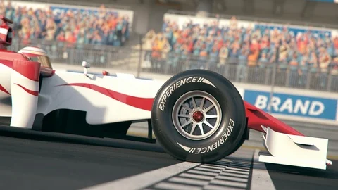 Side view of a formula one race car driv... | Stock Video | Pond5