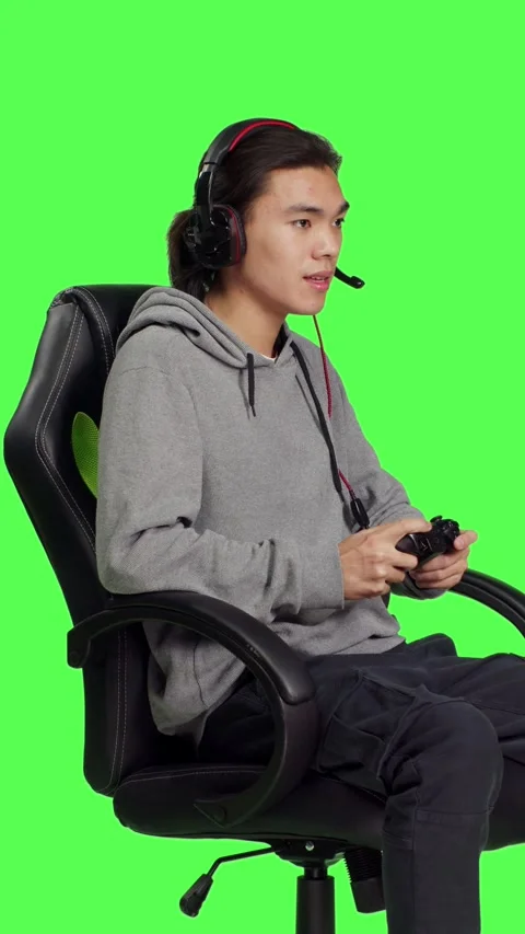 Side view of gamer having fun with rpg c... | Stock Video | Pond5