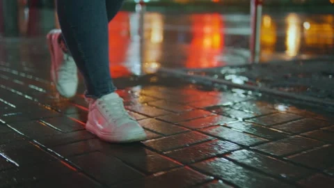 Side view of the girl's legs walking in ... | Stock Video | Pond5